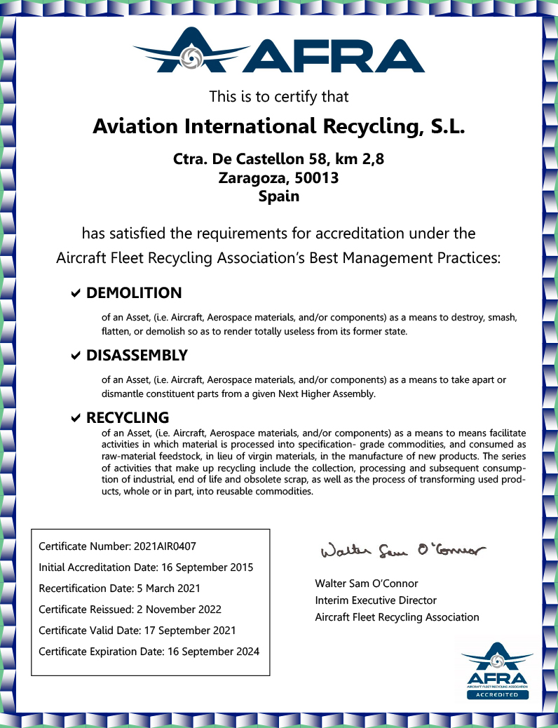 ABOUT US - Aviation International Recycling